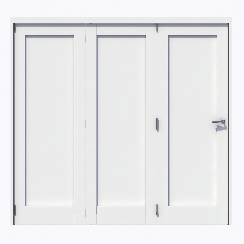 Green & Taylor 1-Panel Roomfold 3-Door Primed White Wooden Shaker ...