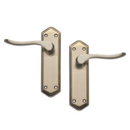 Designer Levers Bewdley Fire Rated Latch Lever Door Handle Pair Antique ...