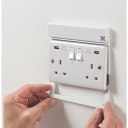 Knightsbridge 2GPHW 2-Gang Phone Holder White - Screwfix