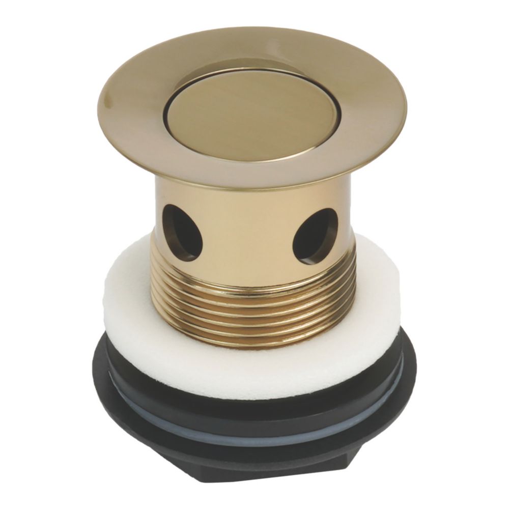 Flomasta Slotted Captive Basin Waste Brushed Brass 65mm - Screwfix