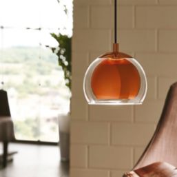 Eglo Rocamar Single Pendant Light Copper - Screwfix