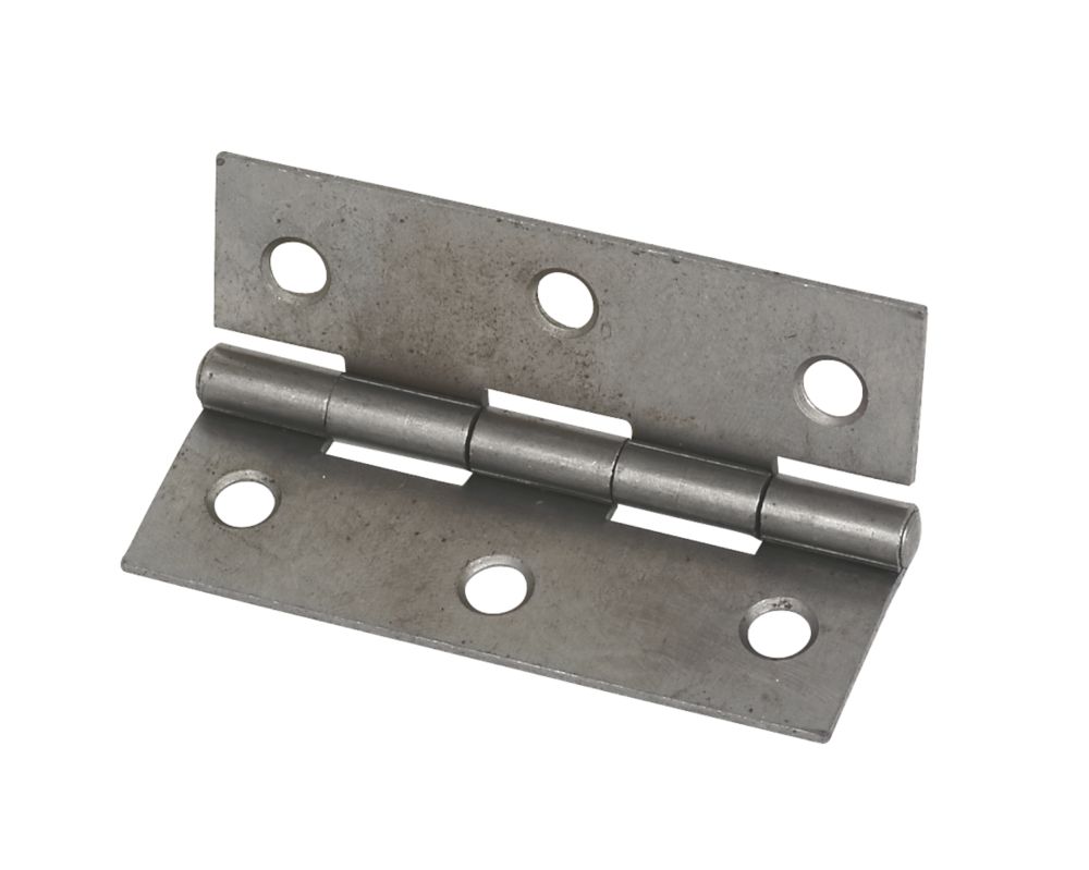 Self-Colour Steel Fixed Pin Hinges 75mm x 51mm 2 Pack - Screwfix