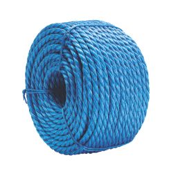 Essentials Twisted Rope Blue 8mm x 50m - Screwfix