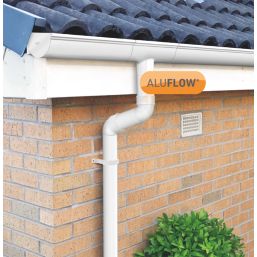 Aluflow Half Round Internal Aluminium LH Deep Gutter Stop End White ...