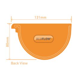 Aluflow Half Round Internal Aluminium LH Deep Gutter Stop End White ...