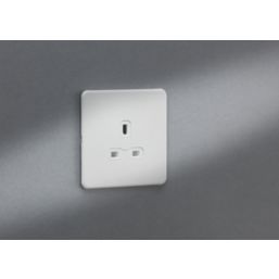 Knightsbridge 13A 1-Gang Unswitched Socket Matt White with White ...