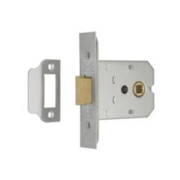 Eurospec Satin Chrome Flat Mortice Latch 76mm Case - 55mm Backset - Screwfix