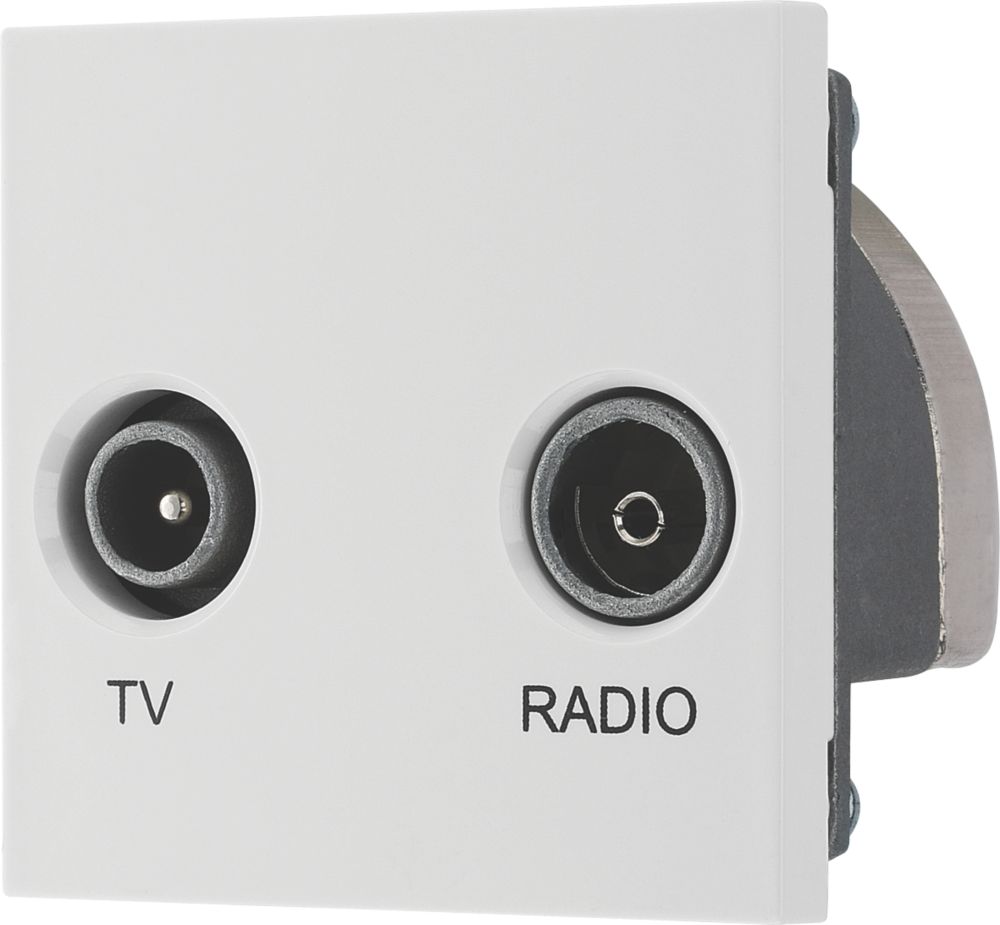 British General Duplex Modular TV Socket White - Screwfix