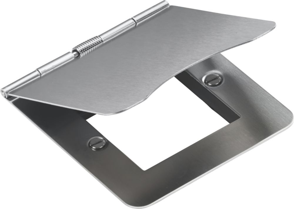 Knightsbridge Flat Plate 2-Module Modular Faceplate Brushed Chrome ...