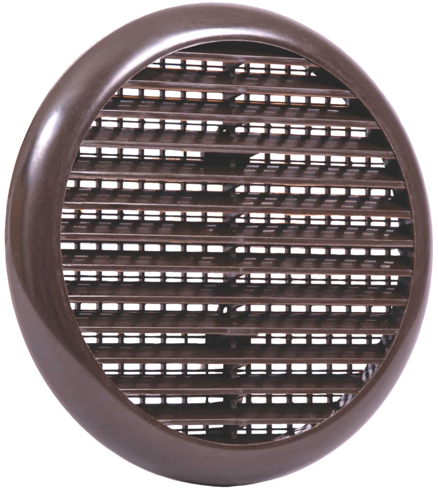 Map Vent Fixed Louvre with Flyscreen Vent Brown 145mm x 145mm - Screwfix