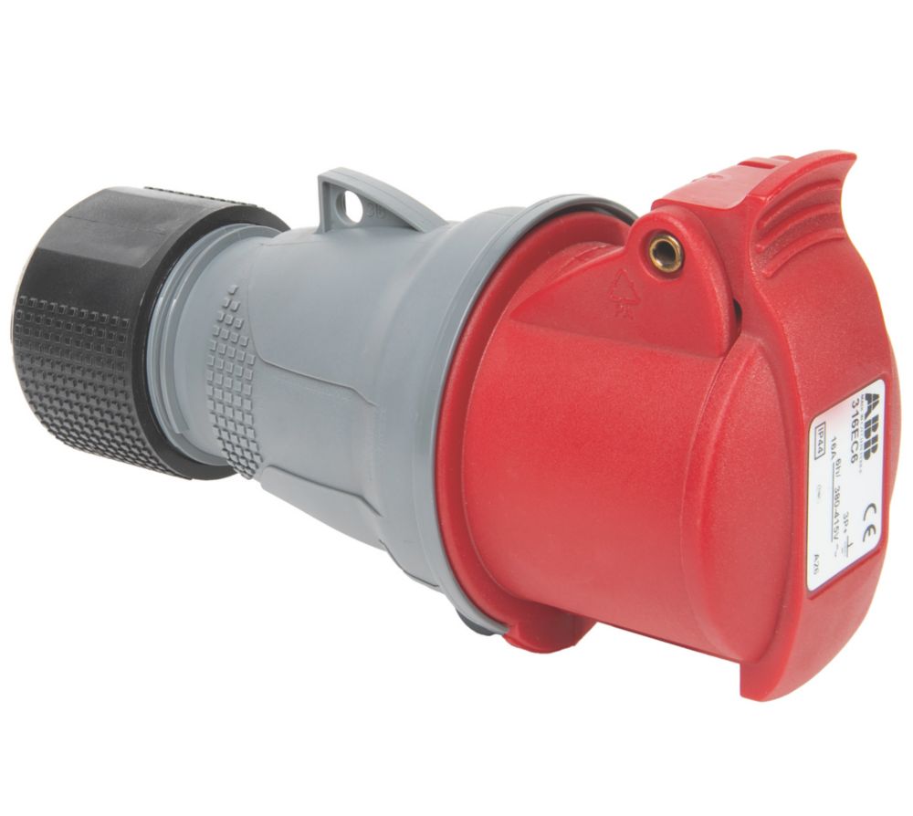 Amphenol 16A 3P+E Straight Connector 415V - Screwfix