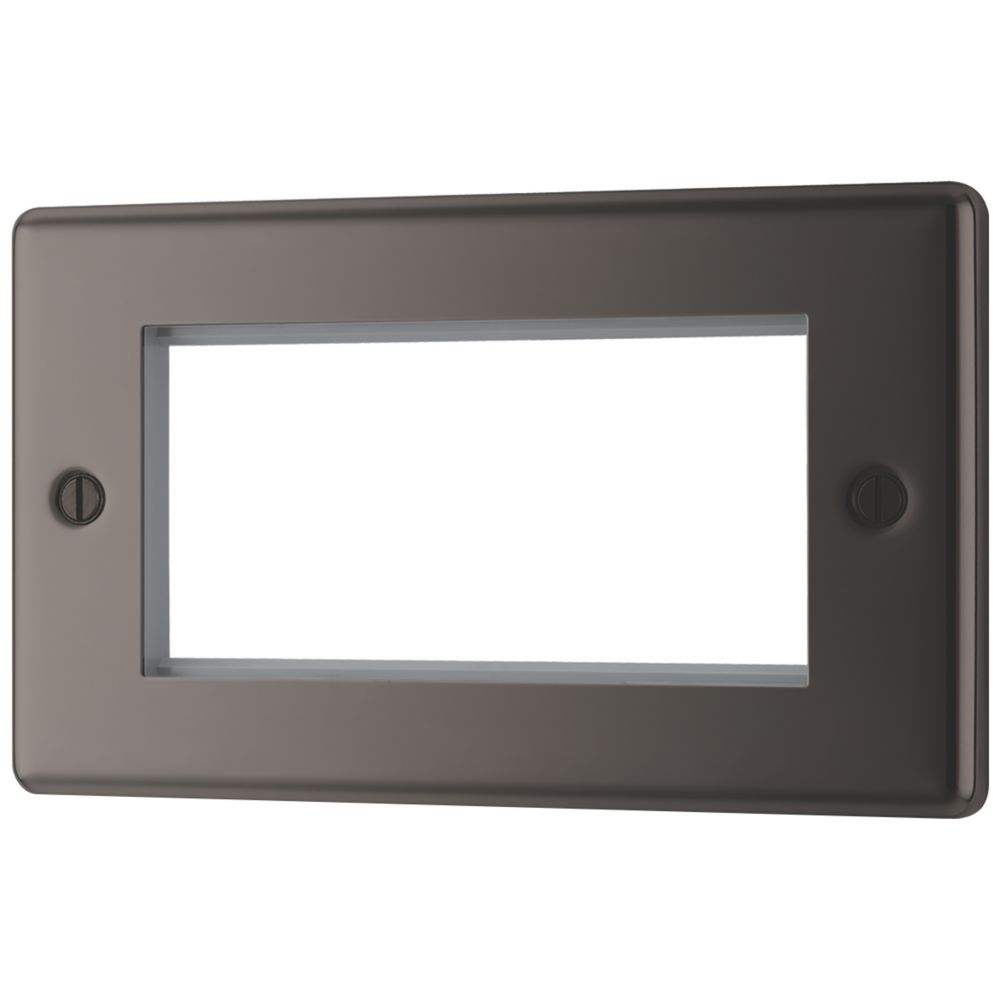 LAP 4-Module Modular Faceplate Black Nickel - Screwfix