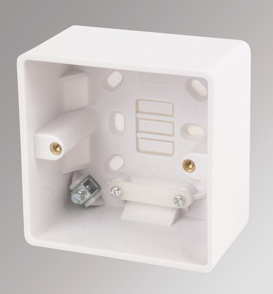 LAP 1-Gang Surface Pattress Back Box 46mm - Screwfix