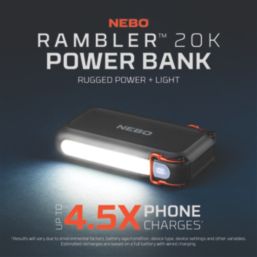 Nebo Rambler 20K 74Wh Power Bank Grey - Screwfix
