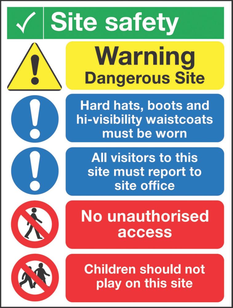 "Site Safety" Notice Sign 400mm x 300mm - Screwfix