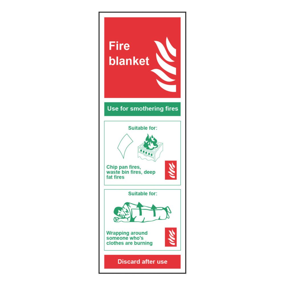 Essentials Non Photoluminescent "Fire Blanket" Sign 150mm x 300mm ...