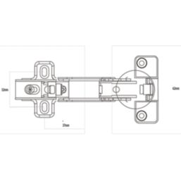 Eclipse 99019 Steel 165° Concealed Hinges 136mm 2 Pack - Screwfix