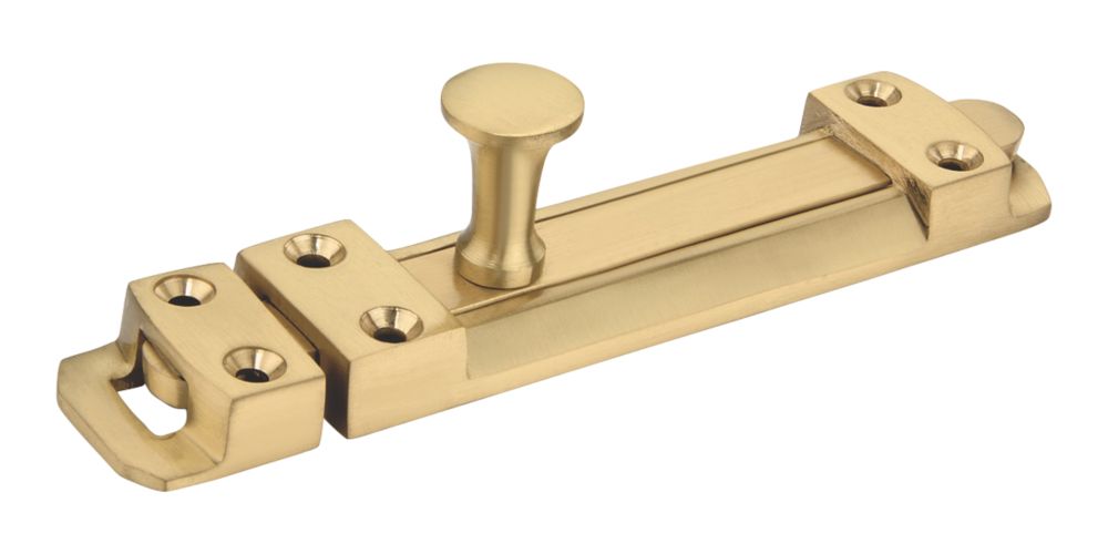 Smith & Locke Straight Door Bolt Brass-Effect 100mm - Screwfix