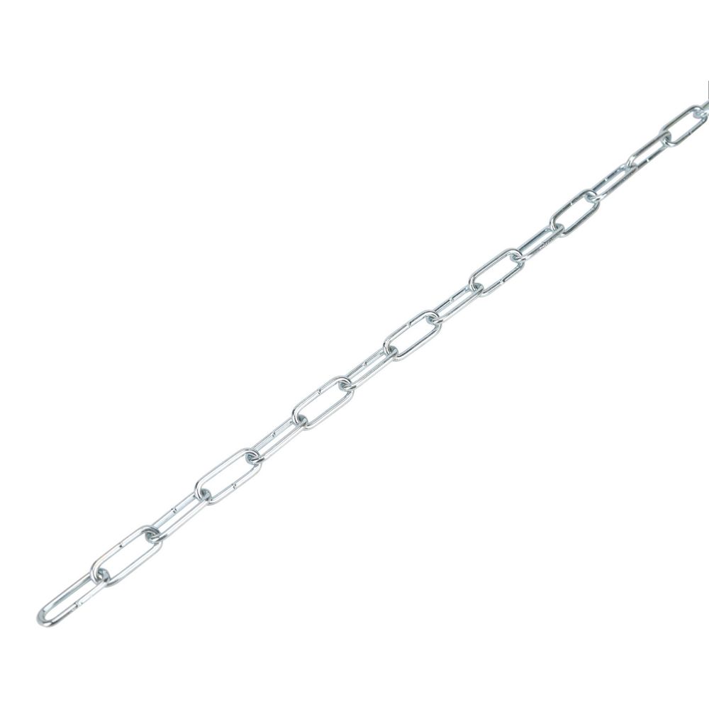 Essentials Welded Matt Silver Chain 4mm x 10m - Screwfix