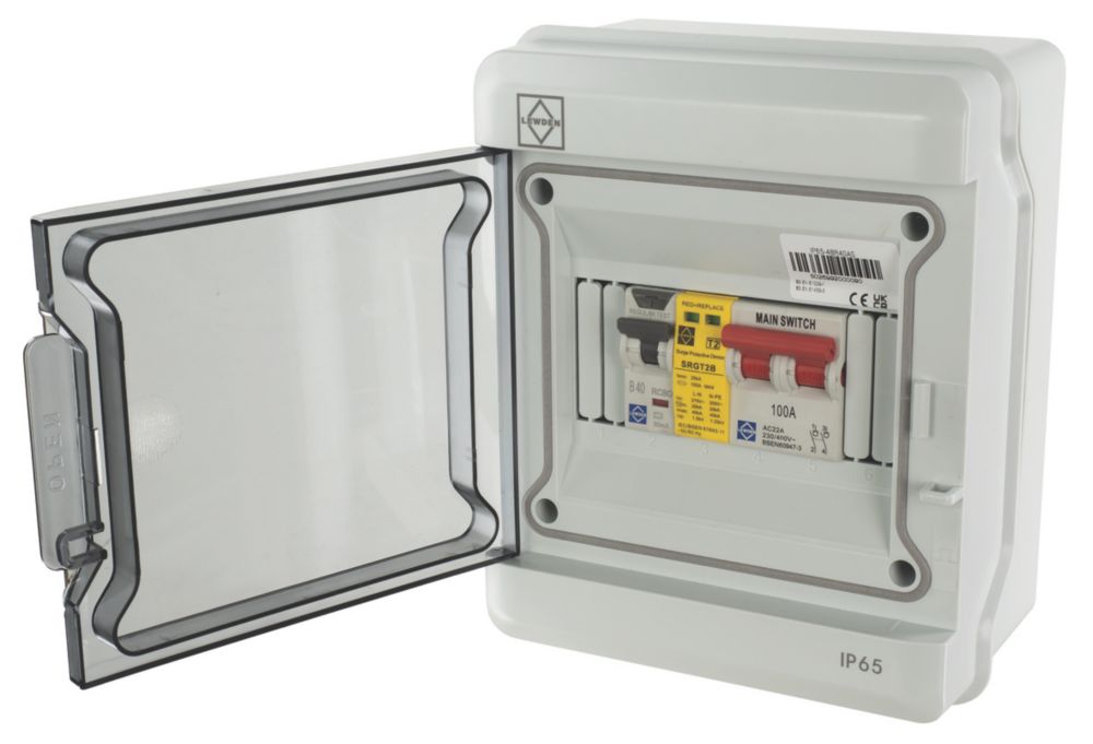 Lewden IP65-4BR40AS IP65 Weatherproof Outdoor 6-Module 4-Way Populated ...