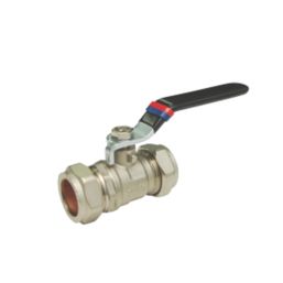 Essentials Compression Full Bore 22mm Lever Ball Valve with Black ...