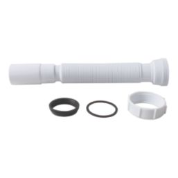 Flomasta Flexible Waste Pipe White 40mm x 320-750mm - Screwfix