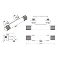 Swirl Gallen Exposed Single Outlet Thermostatic Black Shower Mixer ...