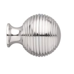 Elite Knobs & Handles Reeded Cabinet Knob Polished Nickel 30mm - Screwfix