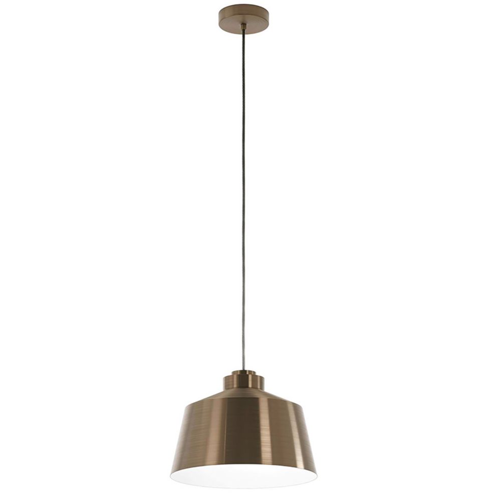 Eglo Southery Single Pendant Light Brushed Gold/White - Screwfix