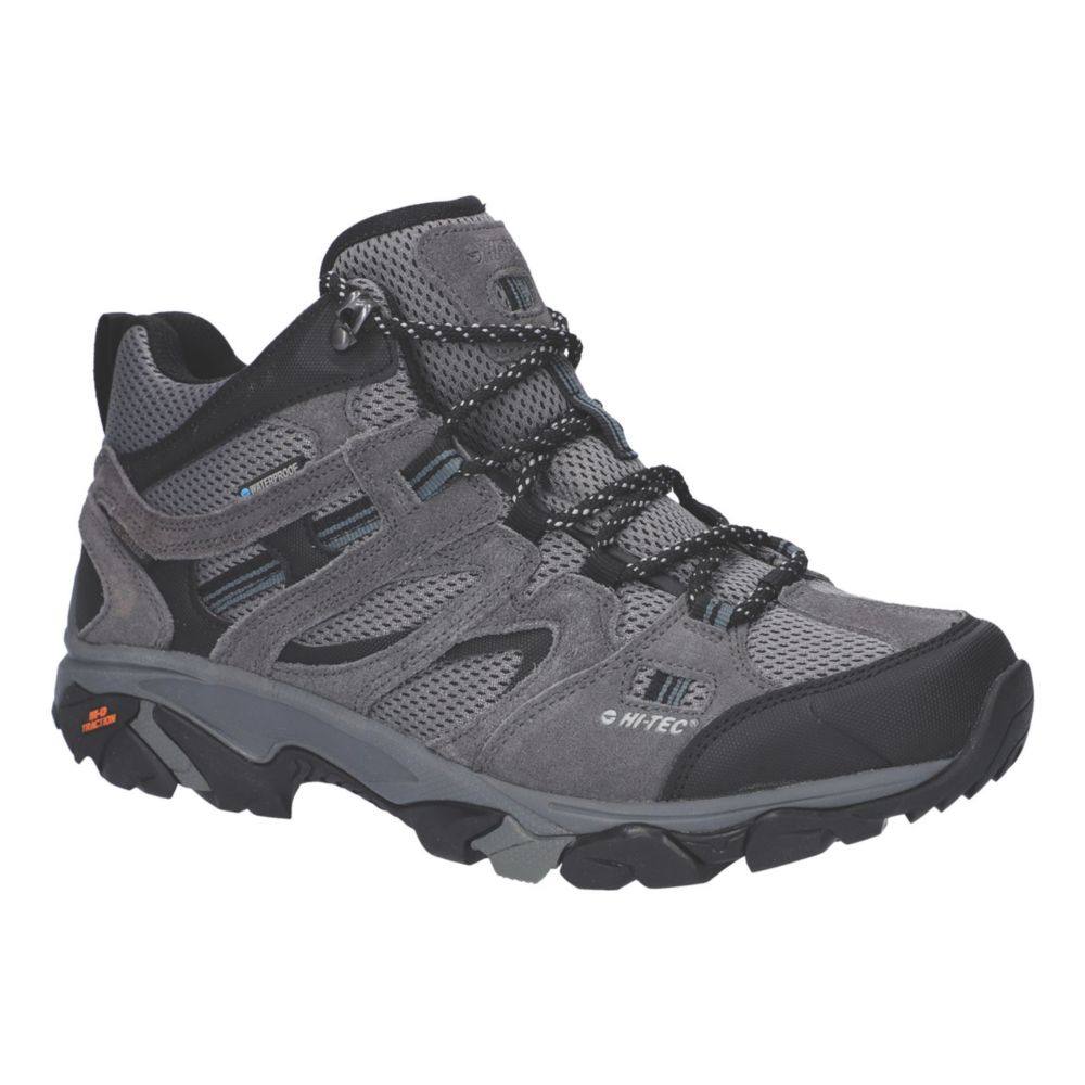 Hi-Tec Apex Lite Mid Hikers Size 9 Grey Waterproof Non Safety Work ...