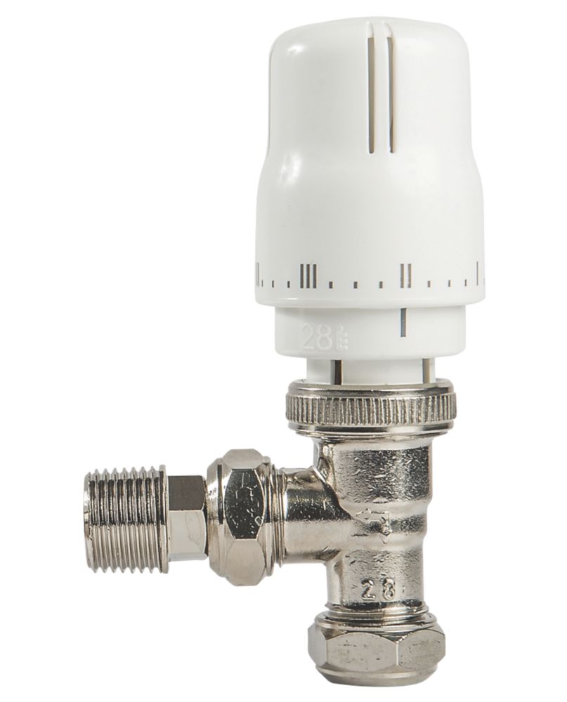 Myson Plus White Angled Thermostatic TRV 15mm x ½" | Thermostatic ...