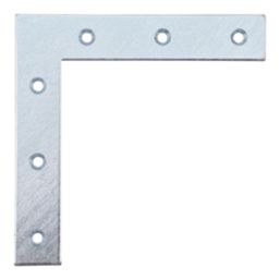 Essentials Angle Plates Silver 120mm x 120mm x 22mm 10 Pack - Screwfix