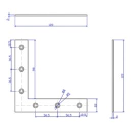 Essentials Angle Plates Silver 120mm x 120mm x 22mm 10 Pack - Screwfix
