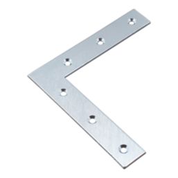 Essentials Angle Plates Silver 120mm x 120mm x 22mm 10 Pack - Screwfix
