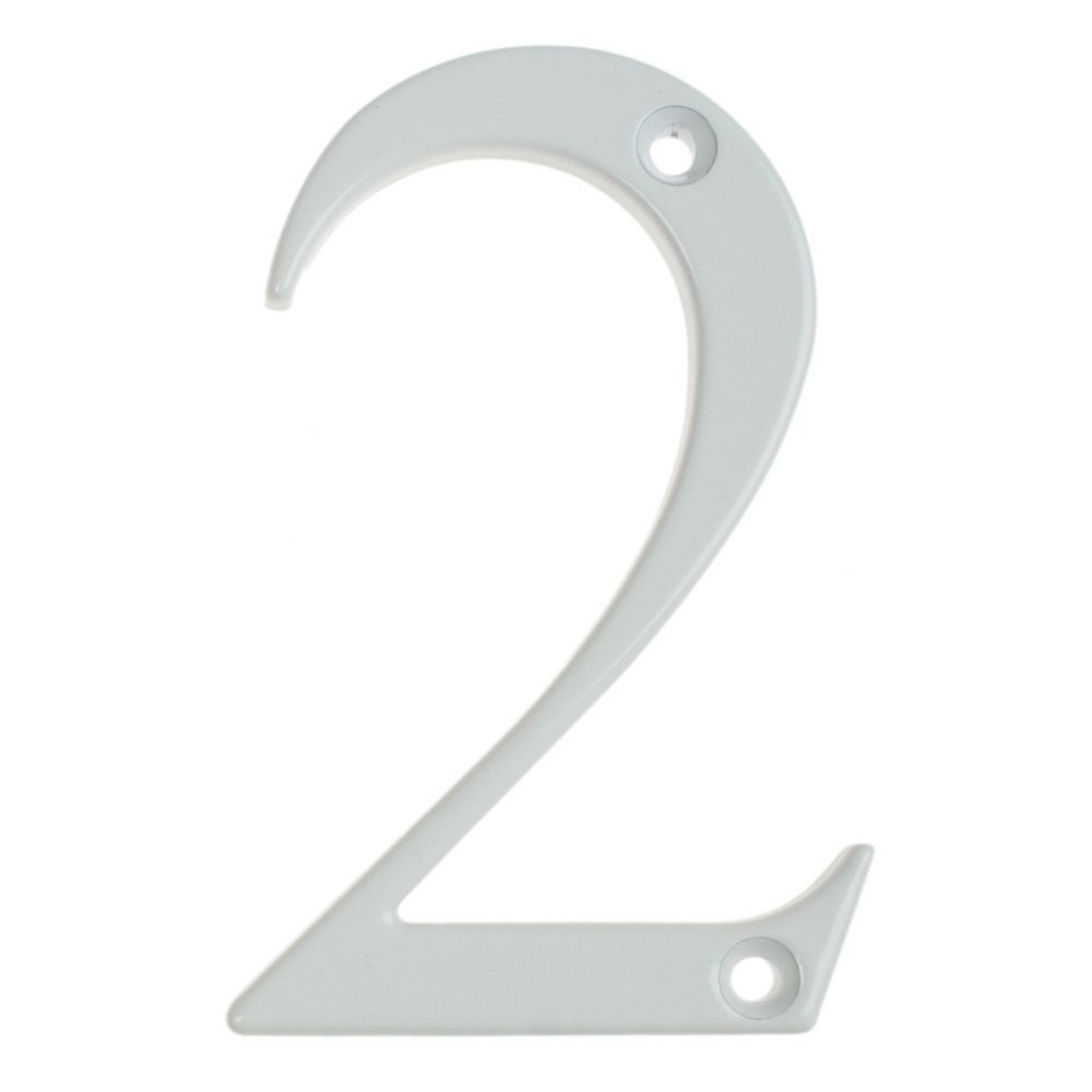 Fab & Fix Door Numeral 2 White 80mm | House Numbers | Screwfix.com