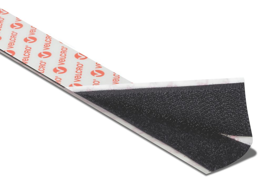 Velcro Brand Black Stick-On Tape 2.5m x 20mm - Screwfix