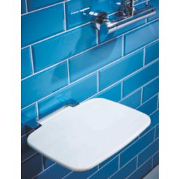 Highlife Bathrooms Wall Mounted Shower Seat White - Screwfix