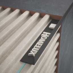 Homelux 9mm Straight Aluminium Tile Trim Carbon 2.5m - Screwfix