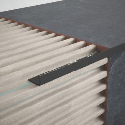 Homelux 9mm Straight Aluminium Tile Trim Carbon 2.5m - Screwfix