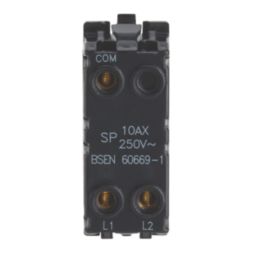 Contactum 10AX 2-Way Modular Light Switch Brushed Steel with White ...