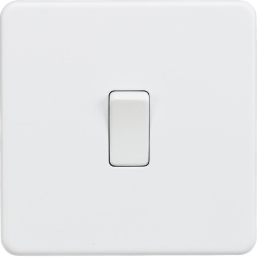 Knightsbridge Screwless 10AX 1-Gang 1-Way Light Switch Matt White ...