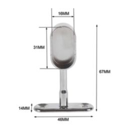 Essentials Oval Rail End Brackets Polished Chrome 30mm 2 Pack - Screwfix