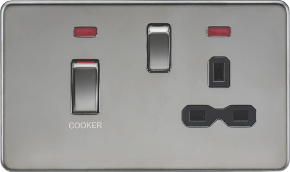 Knightsbridge 45A 2-Gang DP Cooker Switch & 13A DP Switched Socket ... Knightsbridge 45A 2-Gang DP Cooker Switch & 13A DP Switched Socket ...