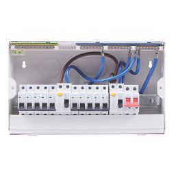 British General Fortress 16-Module 10-Way Populated Dual RCD Consumer Unit - Screwfix