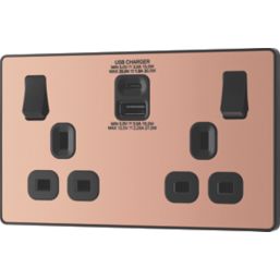 British General Evolve 13A 2-Gang SP Switched Socket + 3A 30W 2-Outlet ...