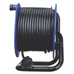 Masterplug Work Power 13A 4-Gang 30m Medium Open Cable Reel 240V - Screwfix