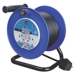 Masterplug Work Power 13A 4-Gang 30m Medium Open Cable Reel 240V - Screwfix