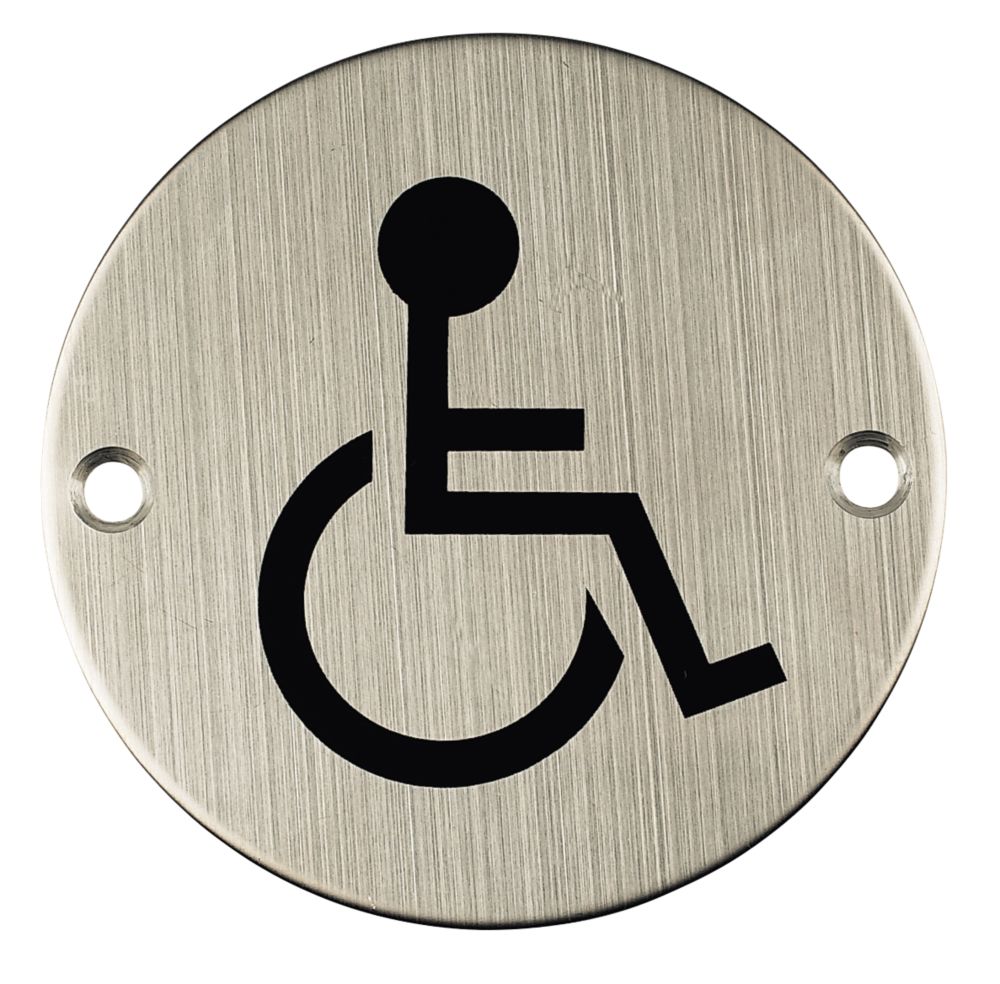 Essentials Disabled Toilet Sign 76mm - Screwfix