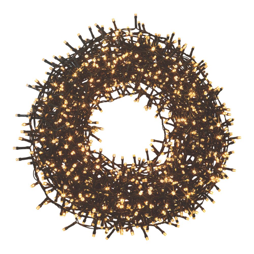 1500 LED Indoor & Outdoor Warm White String Christmas Lights - Screwfix