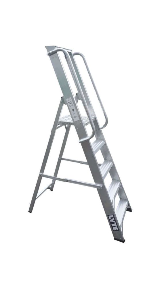 Lyte Aluminium 5-Treads Platform Stepladder 1.03m | Platform Step ...